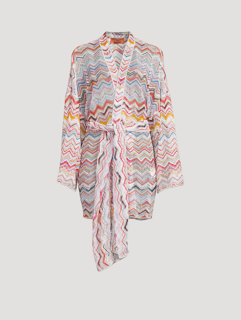 MISSONI Belted Lurex Cover-Up In Zig Zag Print | Holt Renfrew