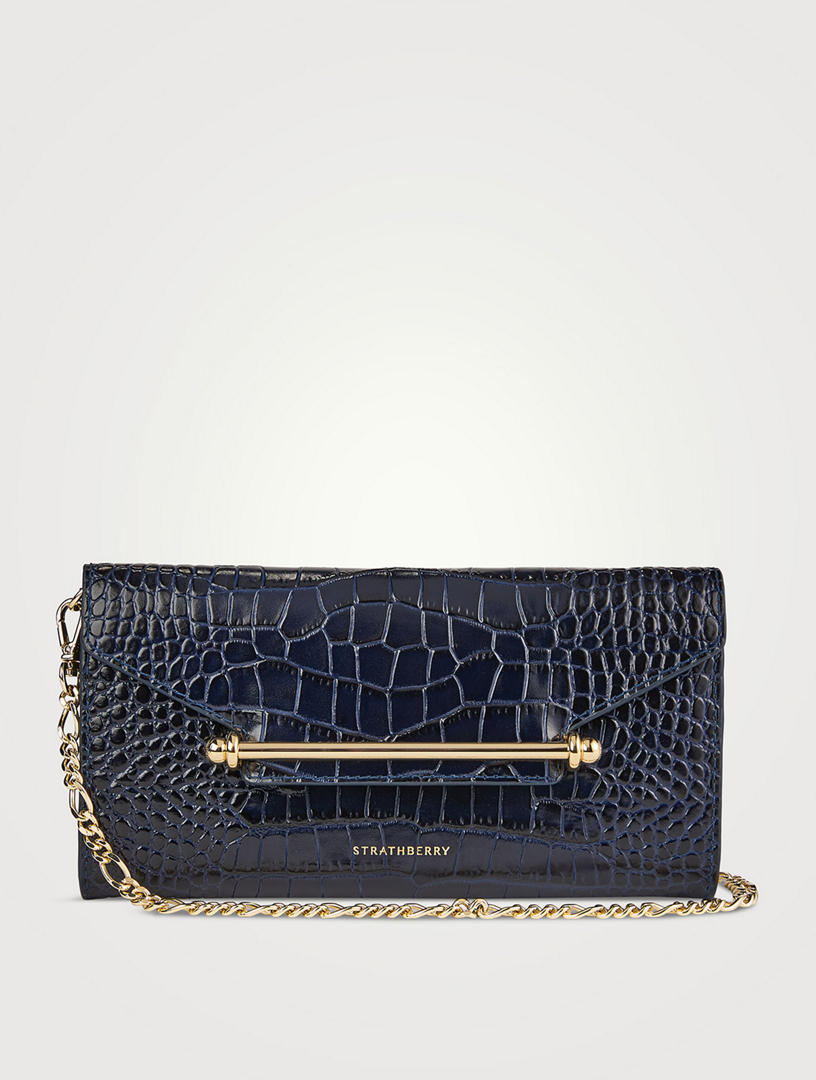 STRATHBERRY Multrees Croc-Embossed Leather Chain Wallet | Holt Renfrew