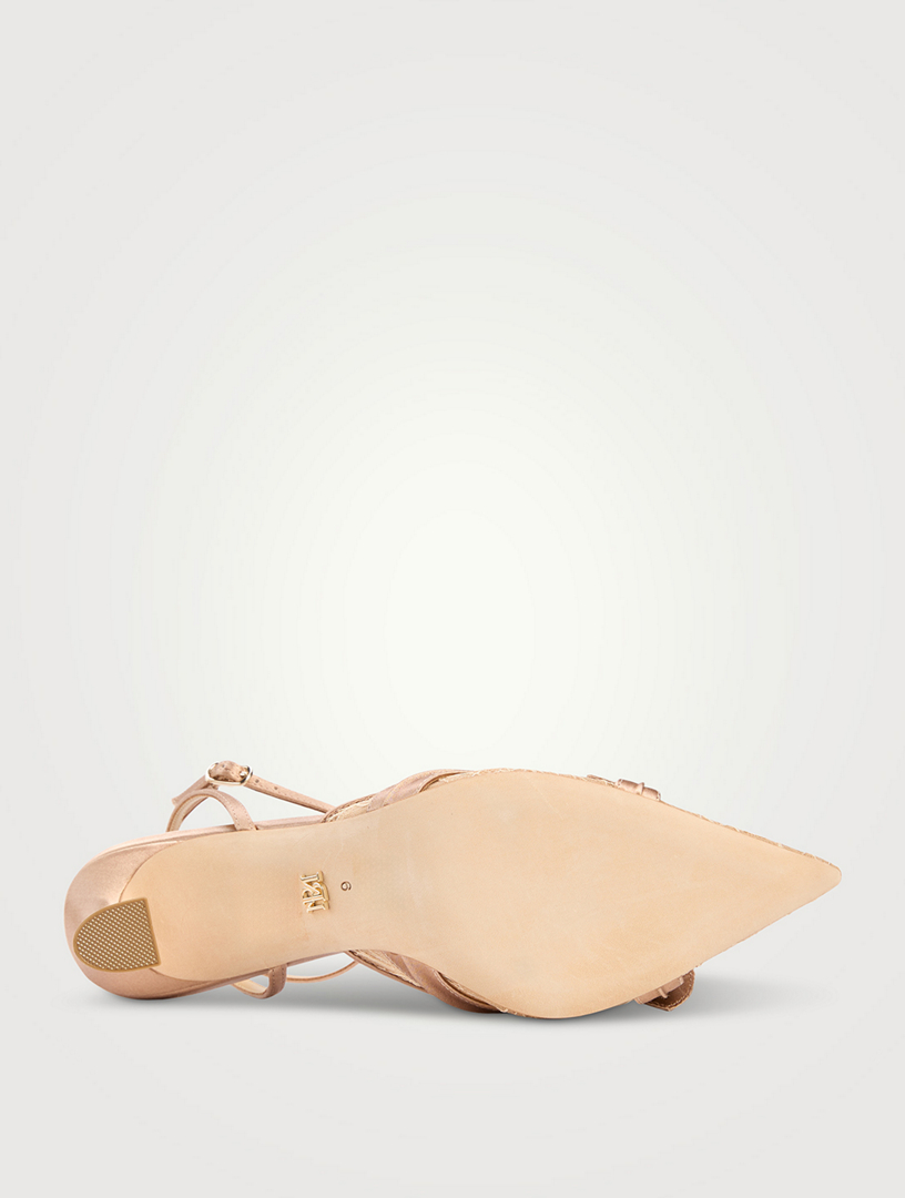 BADGLEY MISCHKA Josie Lace And Satin Pumps | Holt Renfrew